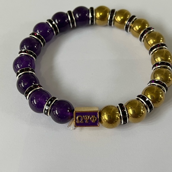 Accessories | Omega Psi Phi Two Tone Purple And Gold Beaded Bracelet ...